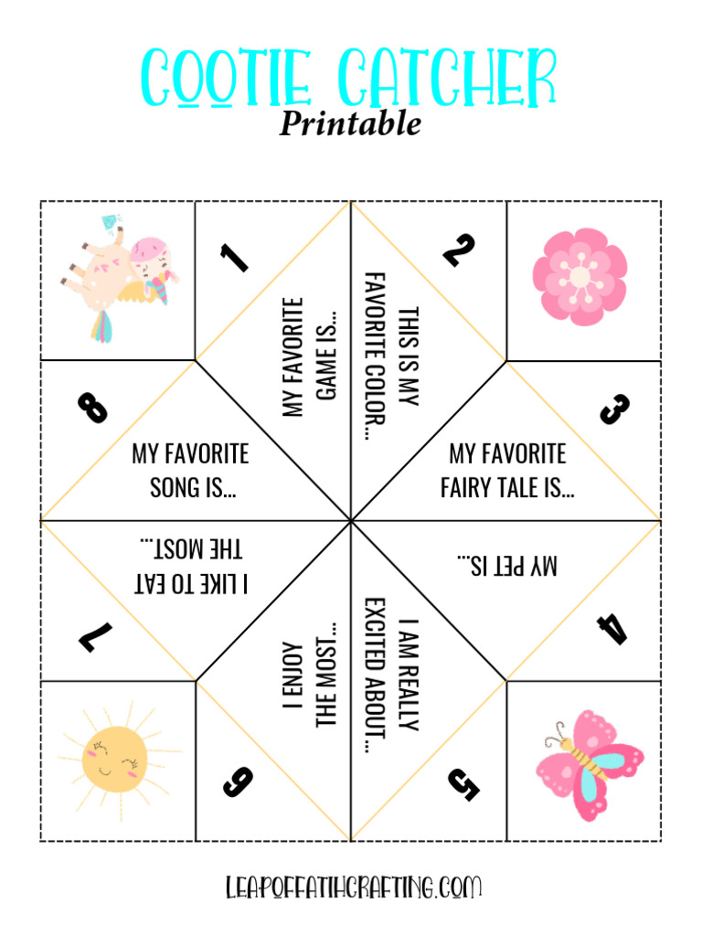 Cootie Catcher Folding Instructions | PDF