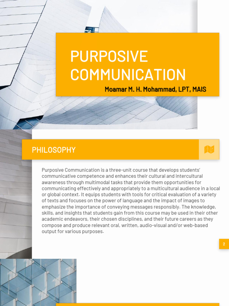 Gec 1 - Purposive Communication | PDF | Communication | Information