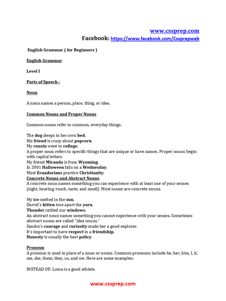 Beginner's Guide to English Grammar | PDF | Verb | Pronoun