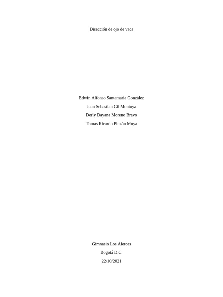 Informe Ojo de Vaca | PDF | Ojo | Percepción visual