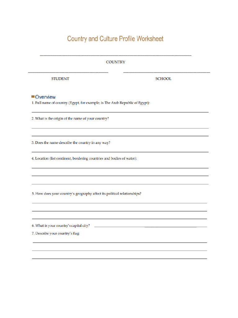 Worksheet For MUN | PDF