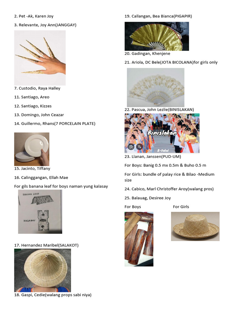 Participants List for Cultural Event | PDF