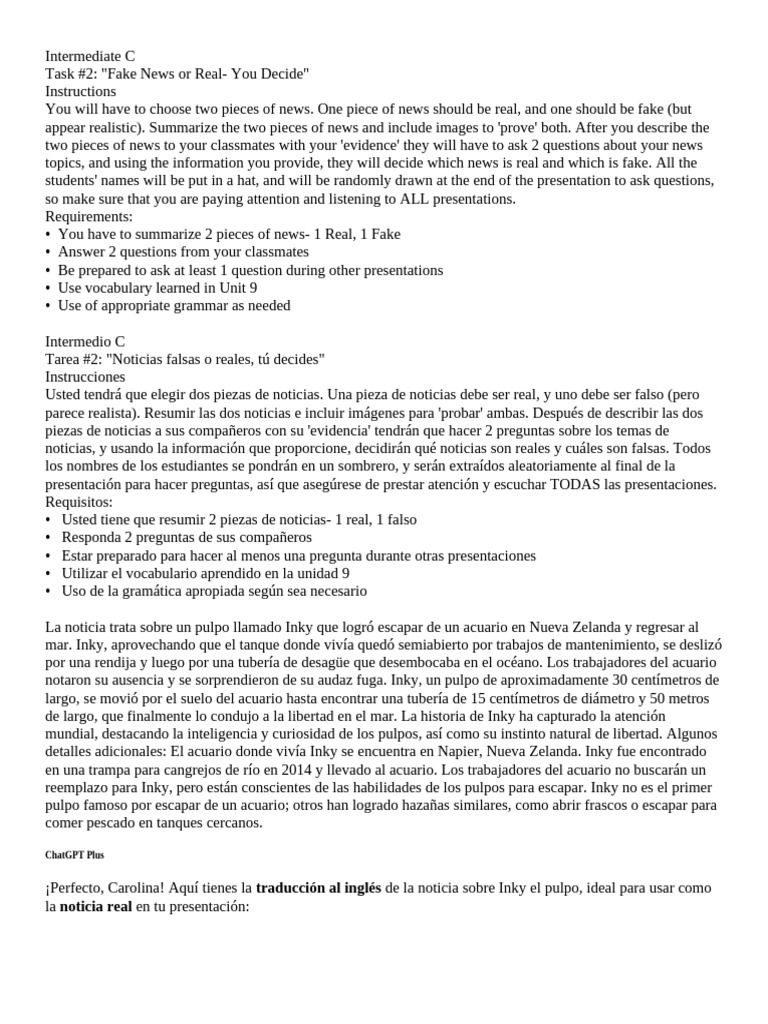 Intermediate C fake news | PDF | Educación de la primera infancia