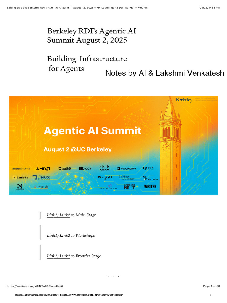 Agentic AI Summit 2025 | PDF | Artificial Intelligence | Intelligence (AI) & Semantics