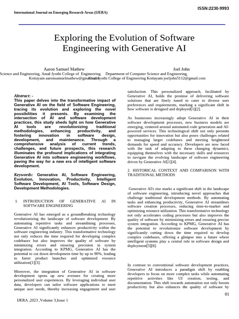 Evolution of Software Engineering With Gen AI | PDF | Artificial ...