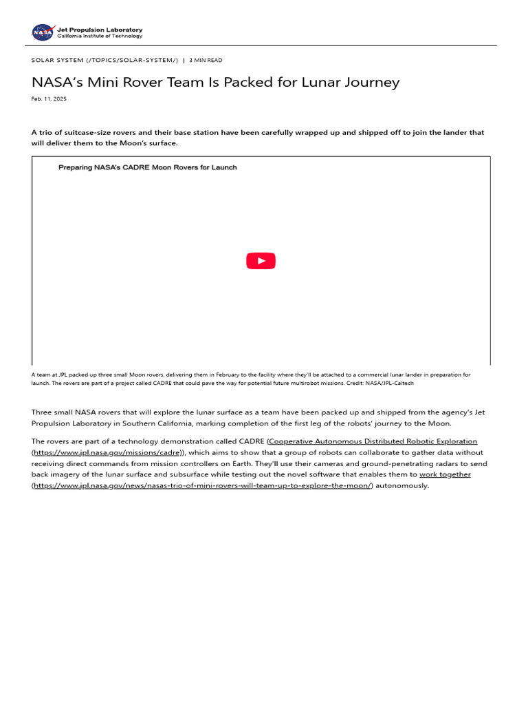 NASA’s Mini Rover Team is Packed for Lunar Journey _ NASA Jet ...