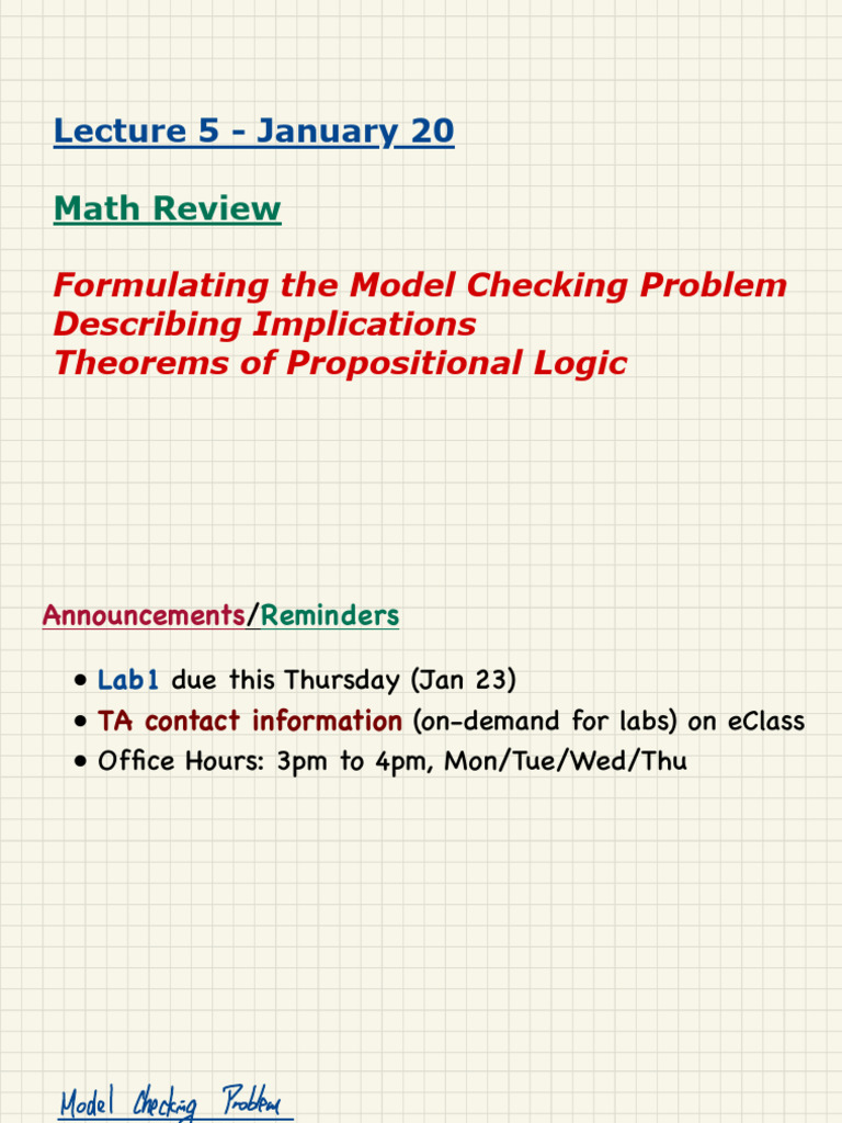 Model Checking and Propositional Logic | PDF | Mathematics | Logic