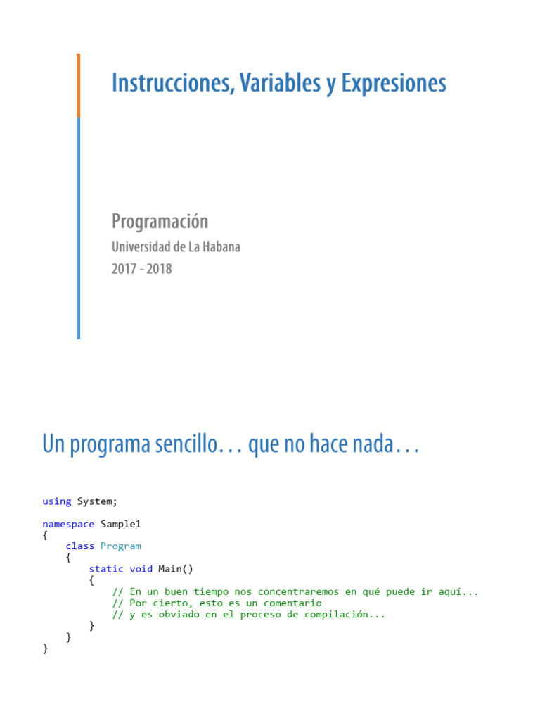 02 Instrucciones, Variables y Expresiones | PDF | Poco | Computación de 64 bits