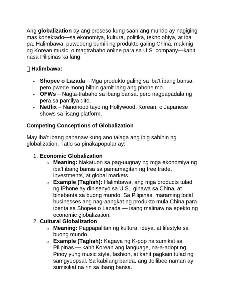 Study of Globalization | PDF