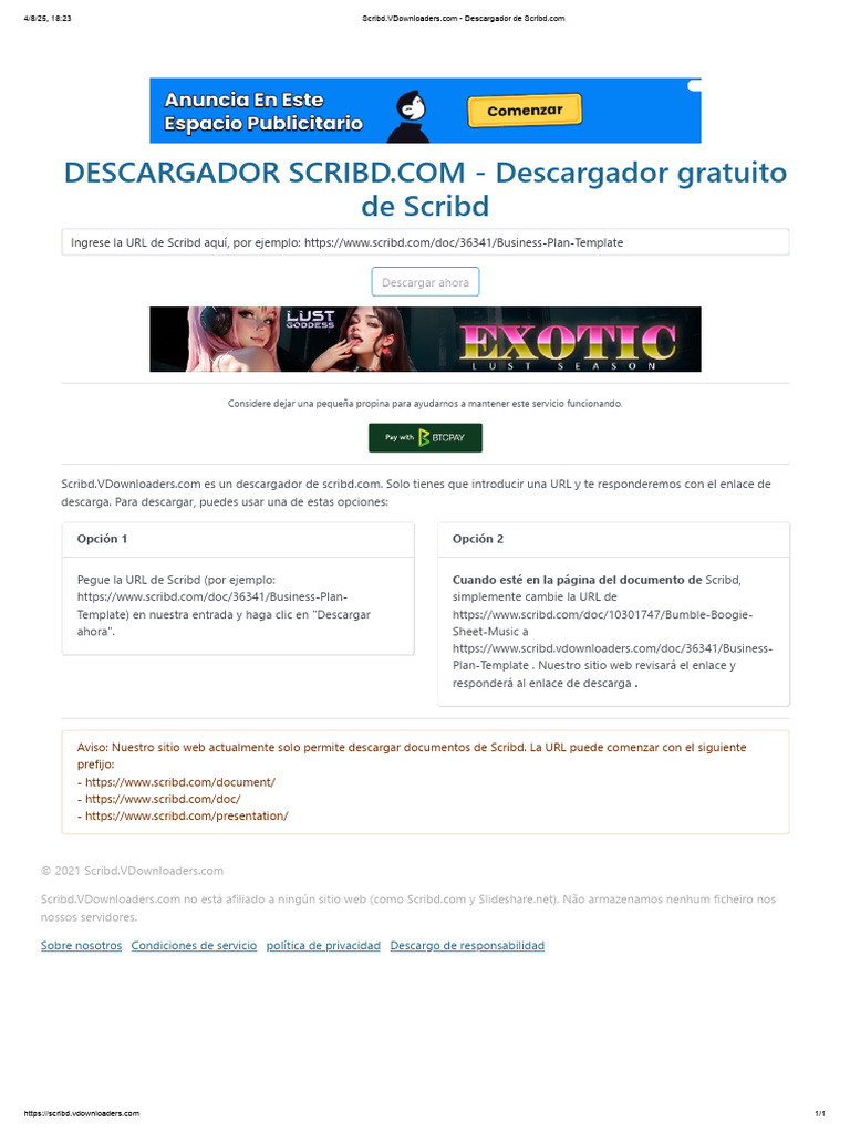 Scribd.vdownloaders.com - Descargador de Scribd.com | PDF | Sitios web | Software web