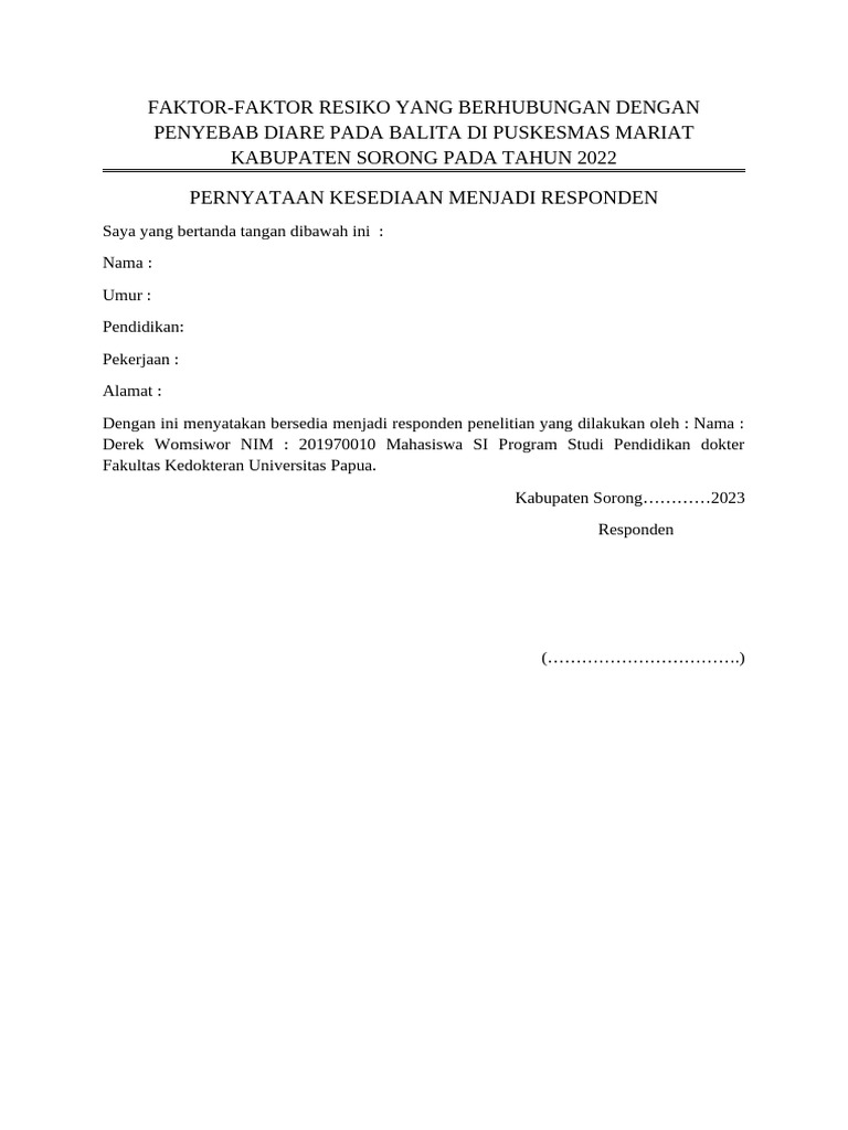 Kuesioner Proposal | PDF