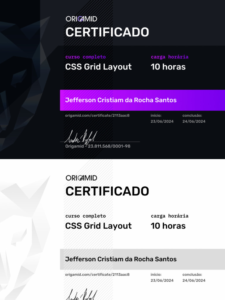 Certificado - CSS Grid Layout | PDF