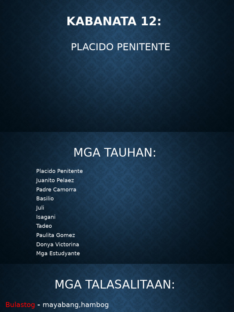 Kabanata 12 - Placido Penitente (Balendez) | PDF
