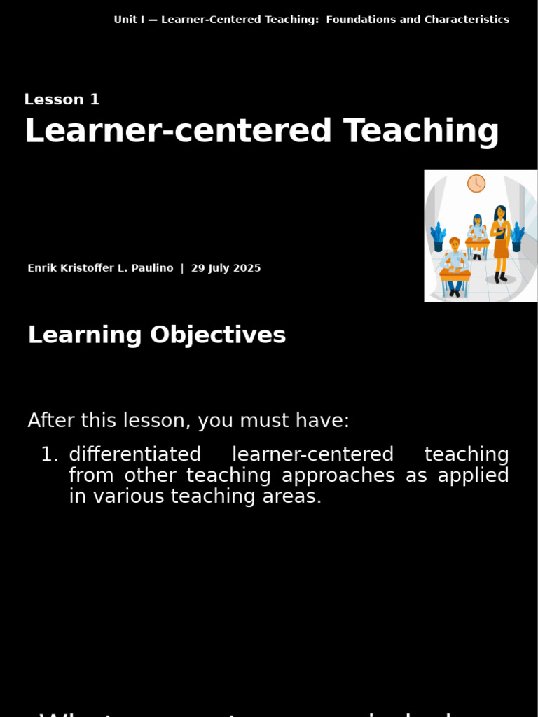 Lesson 1. Learner-Centered Teaching | PDF | Learning | Intelligence