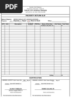 Property Return Slip To General Services | PDF