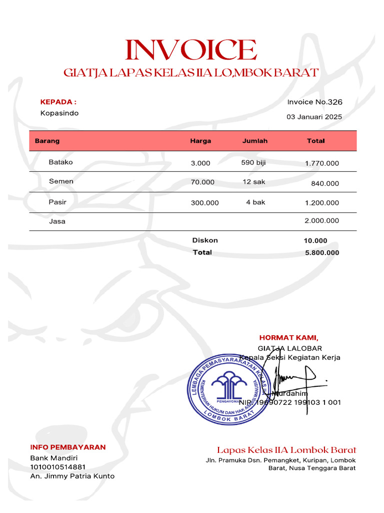 Invoice Kopasindo Kontainer | PDF