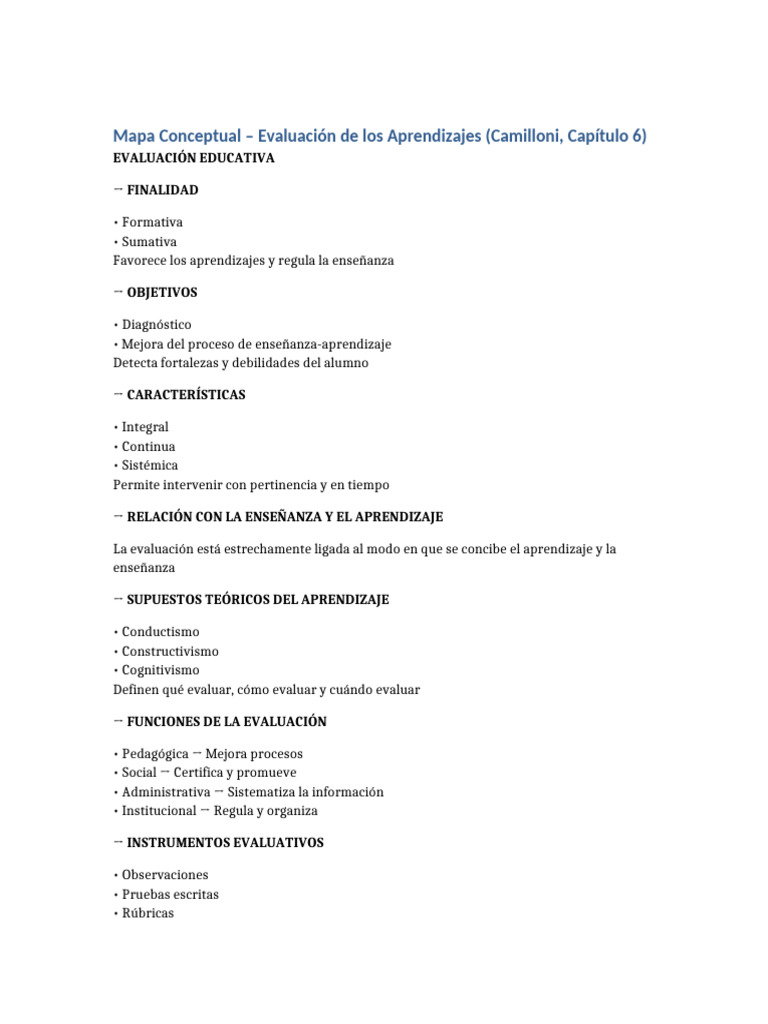 Mapa Conceptual Cap6 Camilloni | PDF