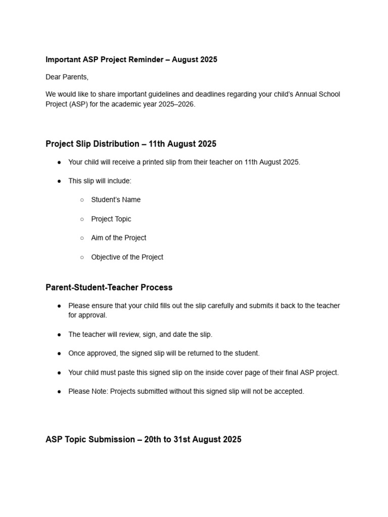 Asp First Inst Parents | PDF