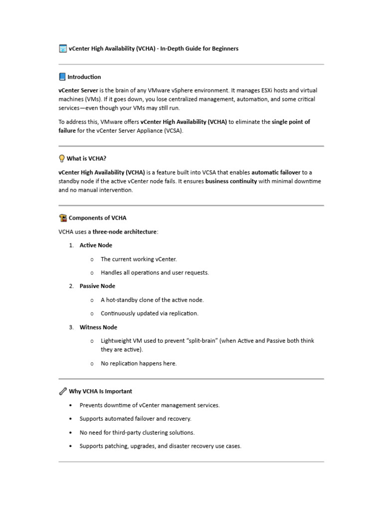 VCHA: VMware High Availability Guide | PDF | Virtual Machine | Computing