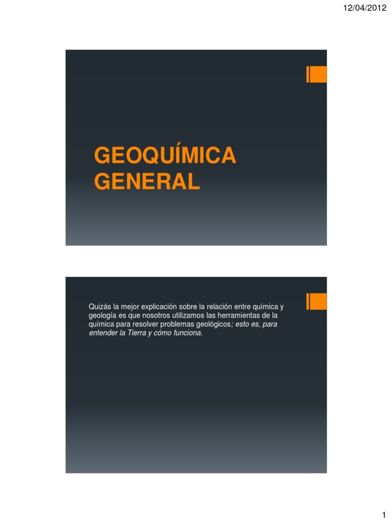 1.-GEOQUÍMICA -conceptos | Geoquímica | Tierra
