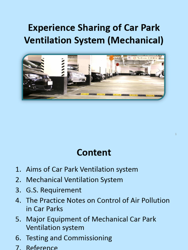 Experience Sharing of Car Park Ventilation System (Mechanical) | PDF ...