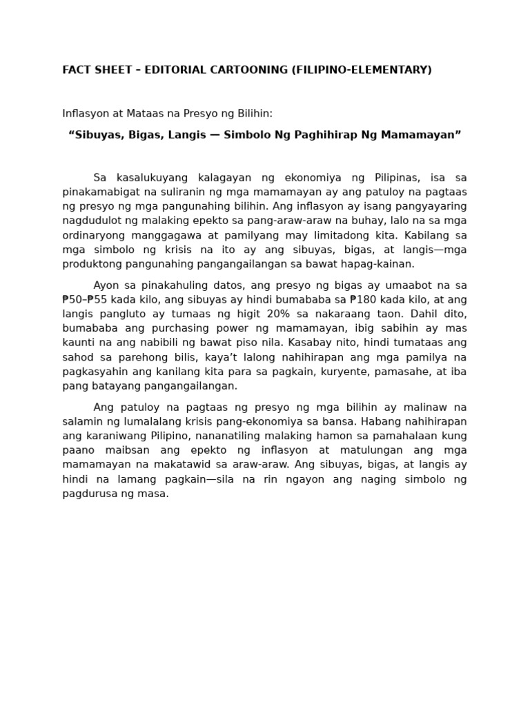 Editorial Cartooning - Fact Sheet at Rubriks (Abejar-M) | PDF