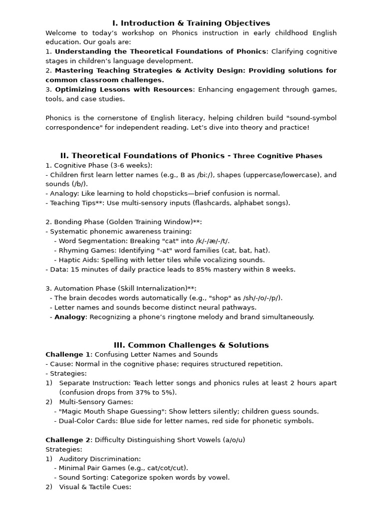 Step-by-Step Phonics Teaching Guide | PDF | Phonics | Learning