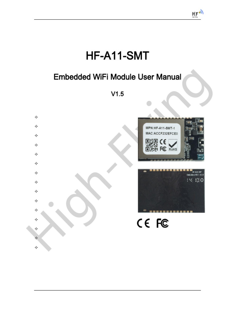 HF-A11-SMT User Manual V1.5 (20140630) | PDF | Computer Network | Wi Fi