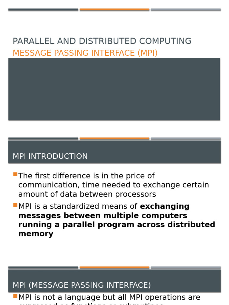 MPI Overview in Distributed Computing | PDF | Message Passing Interface | Information Technology