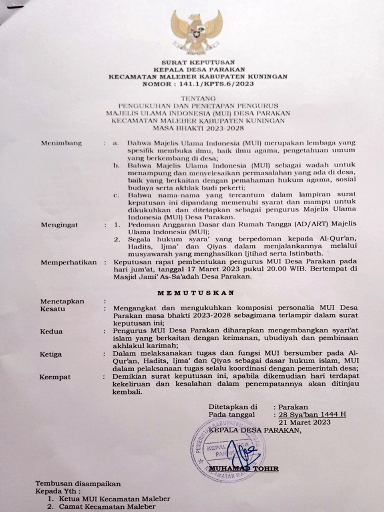 Sk Mui Desa Parakan | PDF