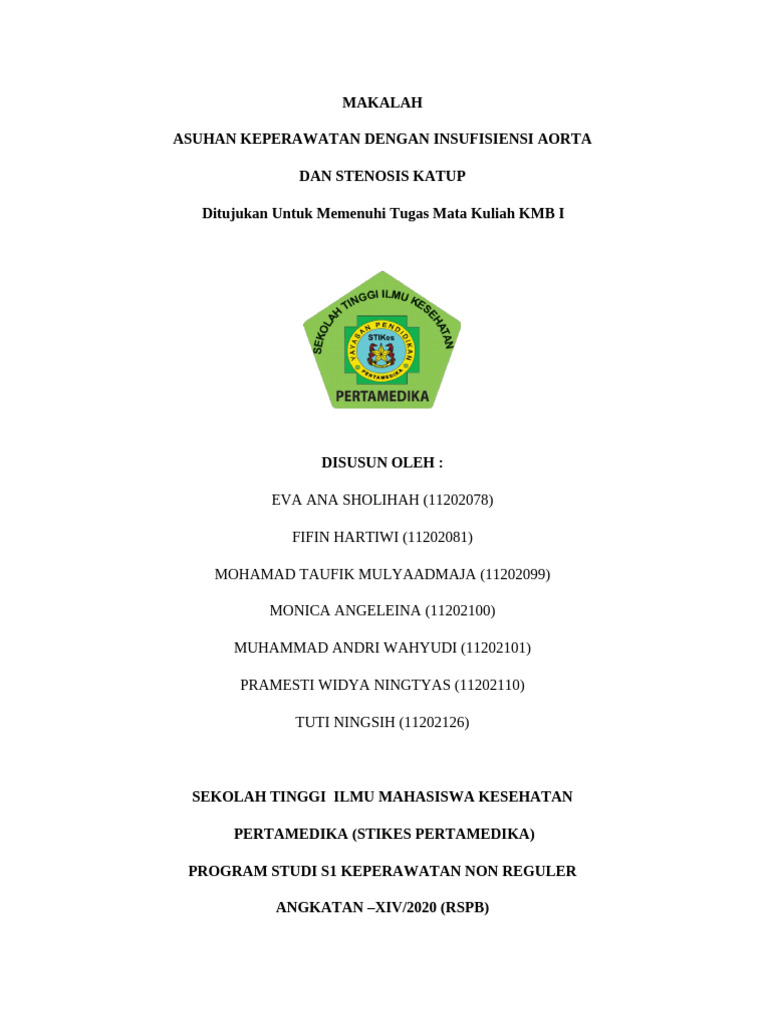 Insufisiensi Aorta & Stenosis Katup Askep | PDF