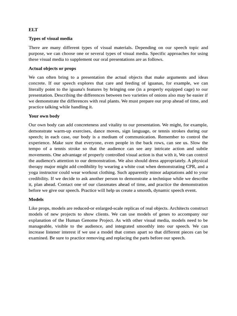 Types of Visual Media | PDF