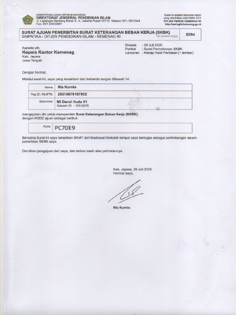 Nia Kurnia S29d | PDF