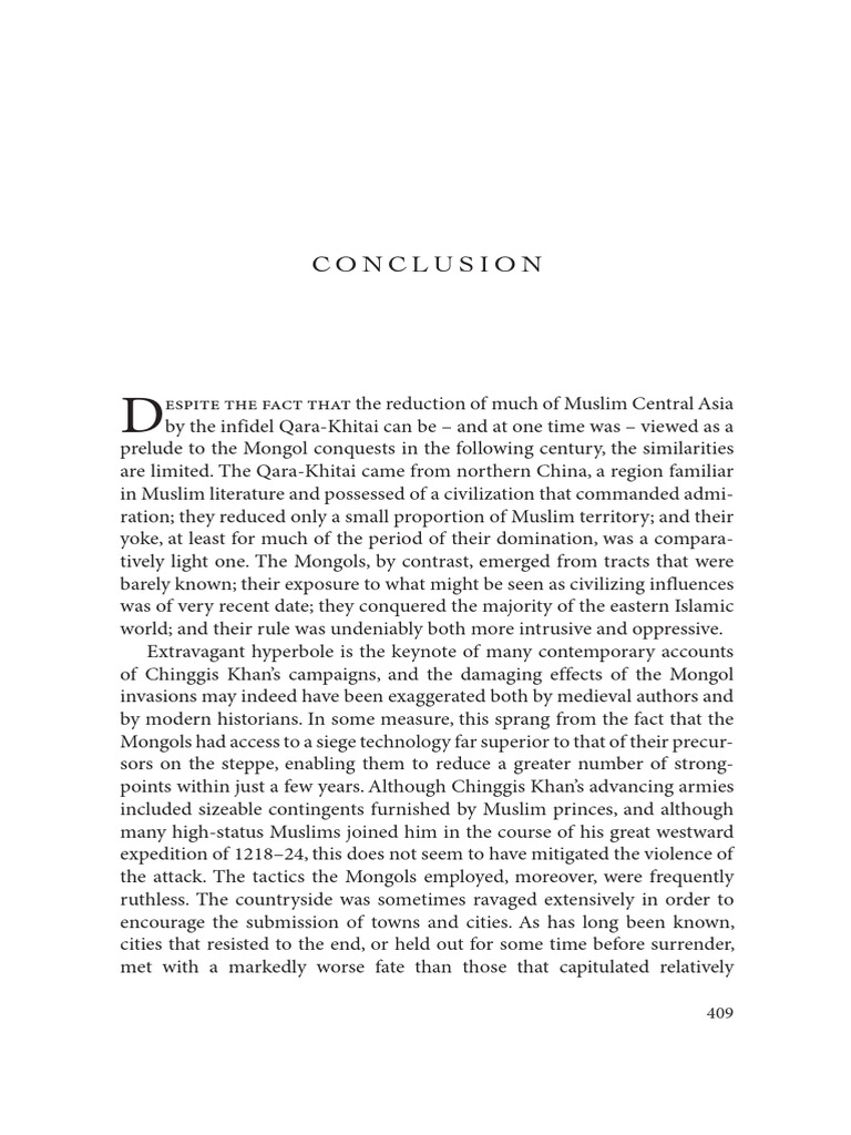The Mongols and The Islamic World From Conquest To... - (CONCLUSION) | PDF | Mongol Empire ...