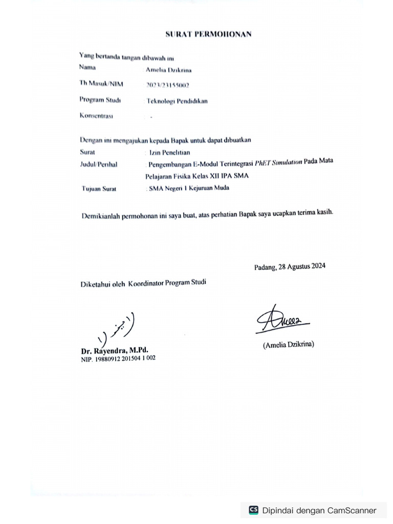 Surat Permohonan Penelitian | PDF