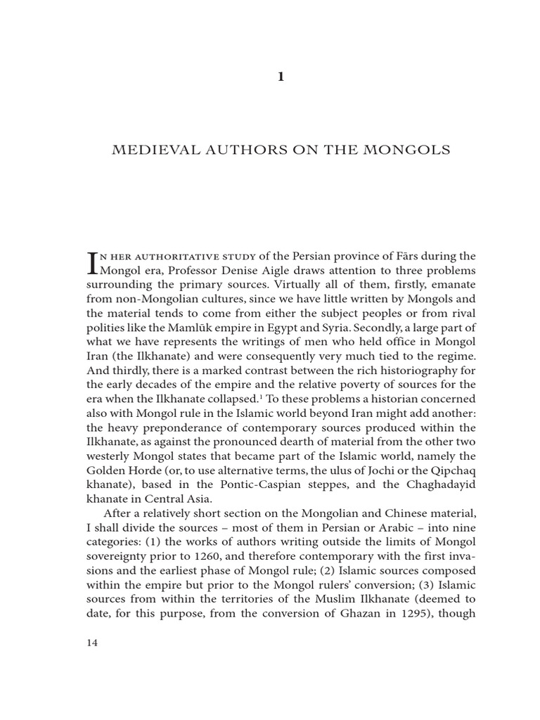 The Mongols and the Islamic World From Conquest to... ---- (1 MEDIEVAL AUTHORS on the MONGOLS ...