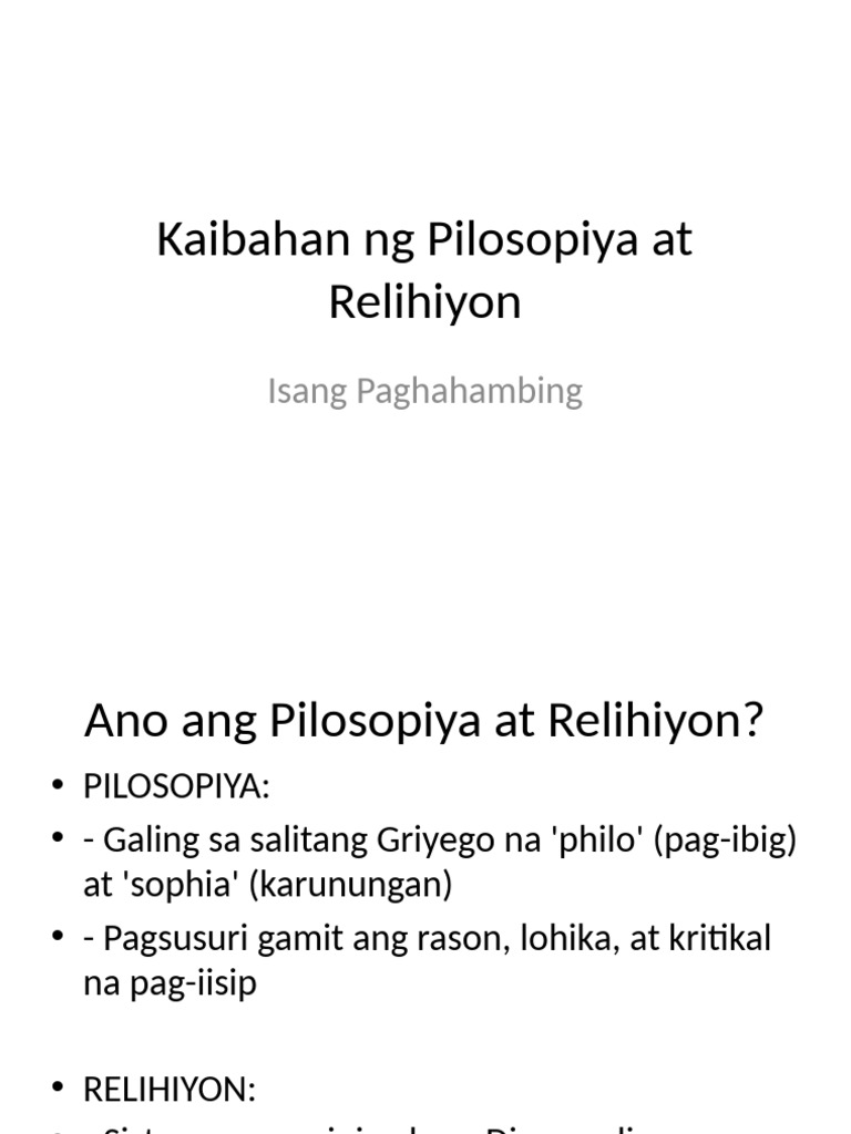 Kaibahan_ng_Pilosopiya_at_Relihiyon | PDF