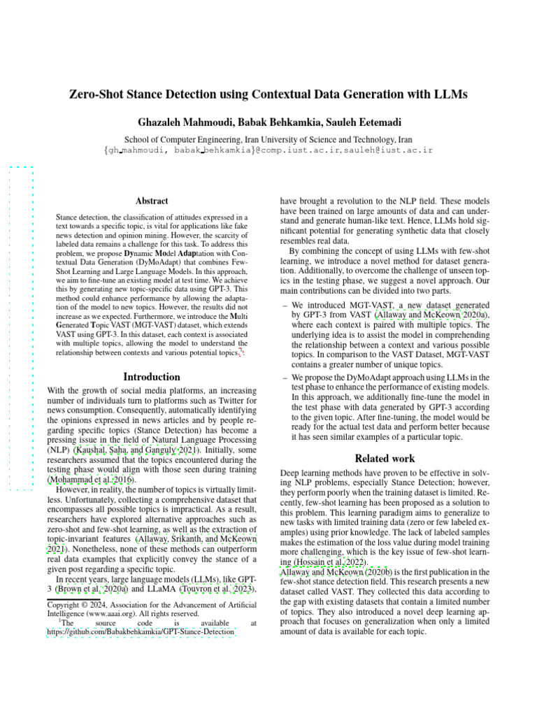 Zero-Shot Stance Detection with LLMs | PDF | Machine Learning | Learning