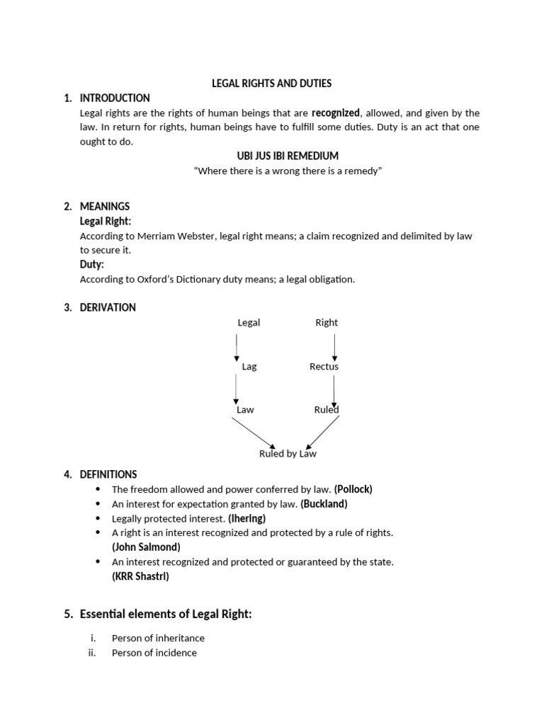 Legal Rights and Duties | PDF | Equity (Law) | Justice