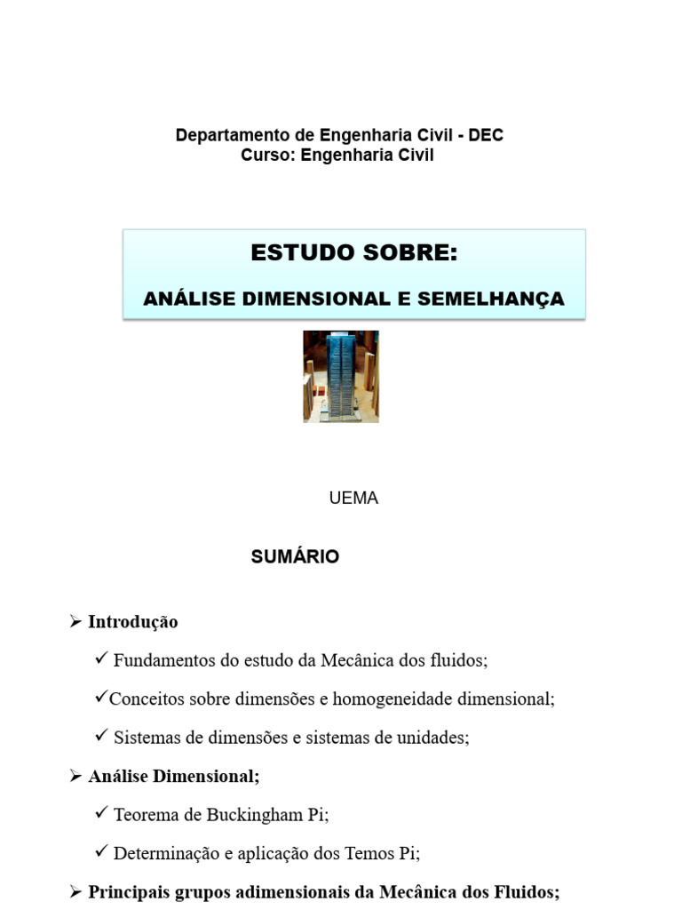 Análise Dimensional na Mecânica dos Fluidos | PDF | Coeficiente de ...