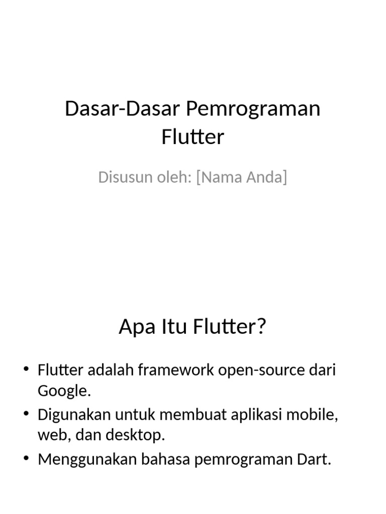 Dasar Pemrograman Flutter | PDF