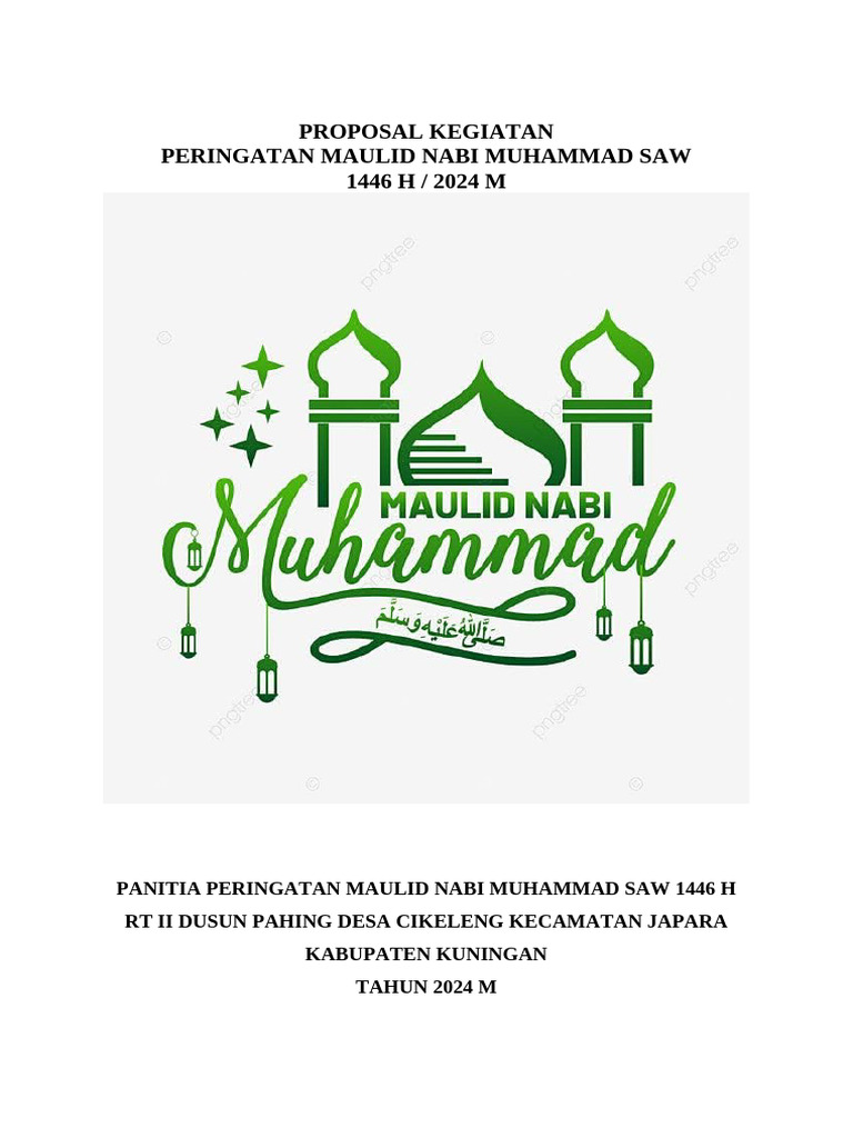 Proposal Peringatan Maulid Nabi 1446 H | PDF