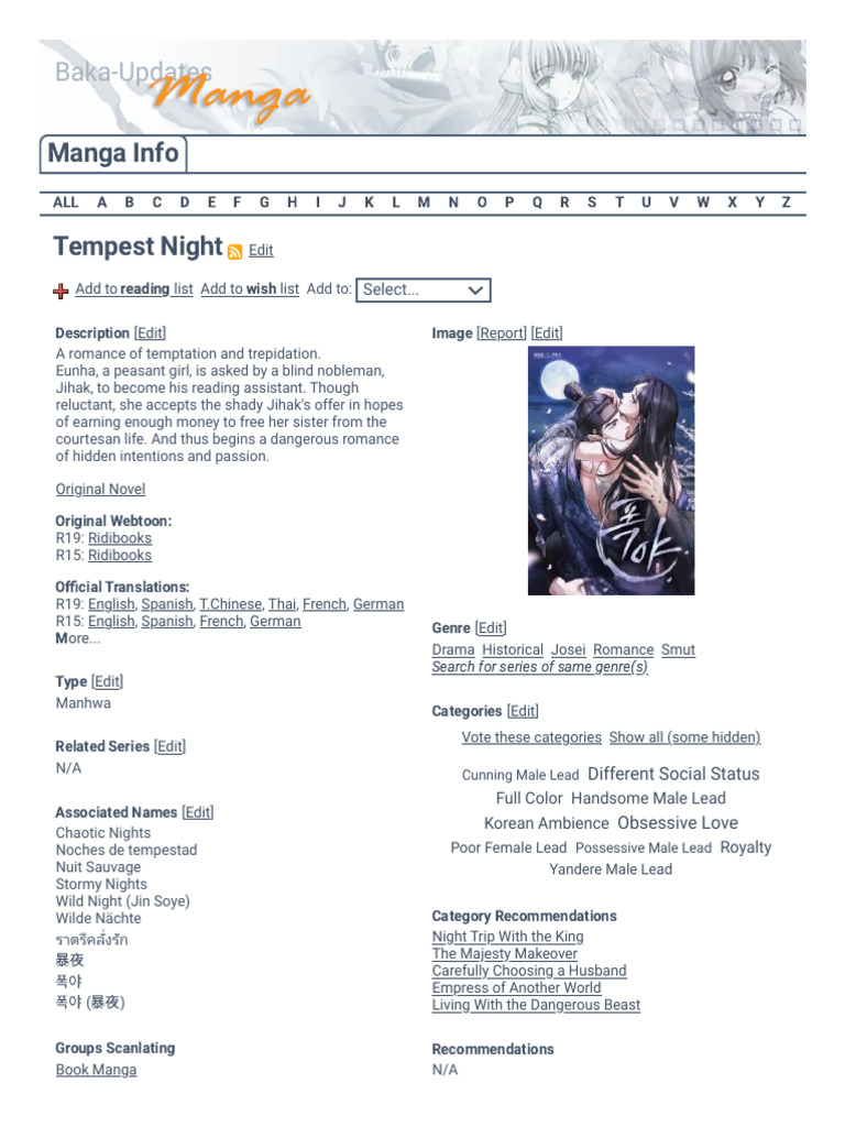 Tempest Night: A Dangerous Romance | PDF | Anime And Manga | Comics