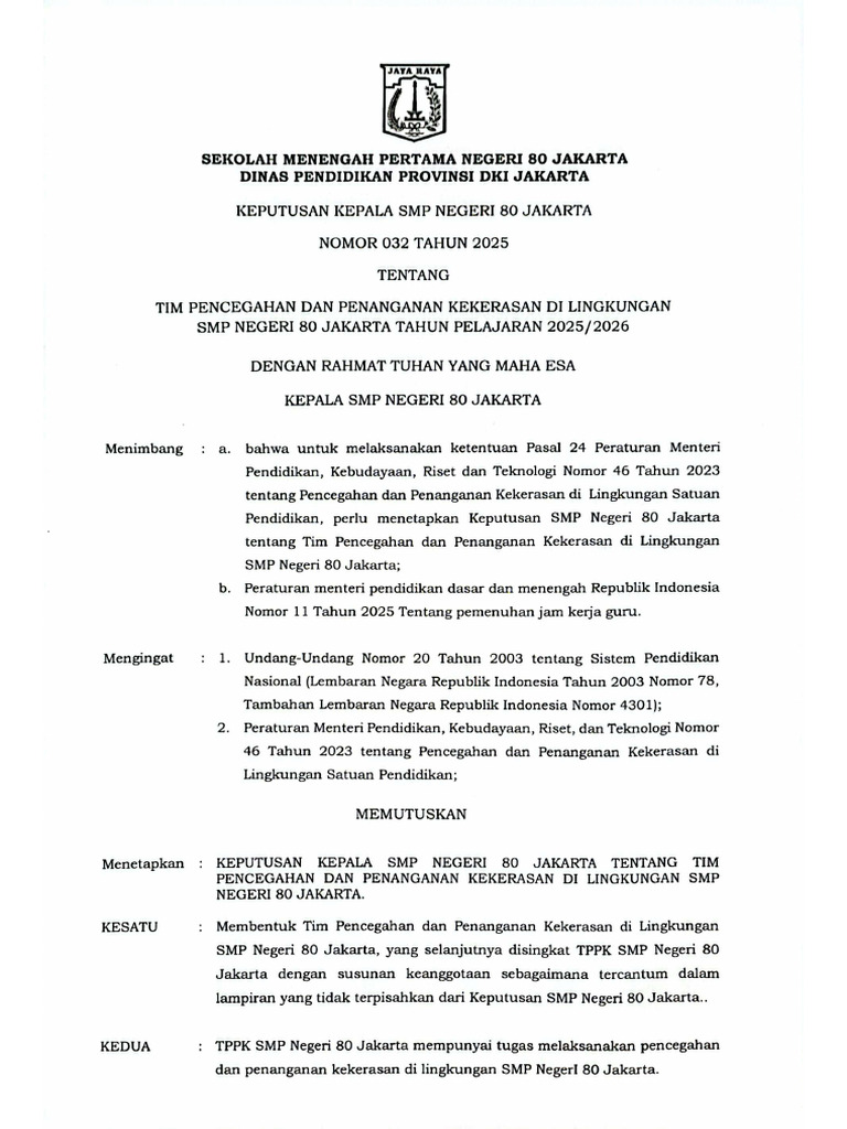 SK TPPK Tahun 2025 | PDF