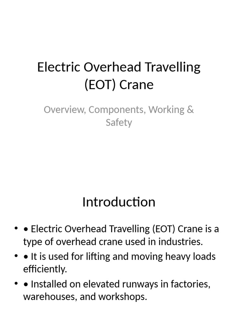 EOT Crane Presentation | PDF