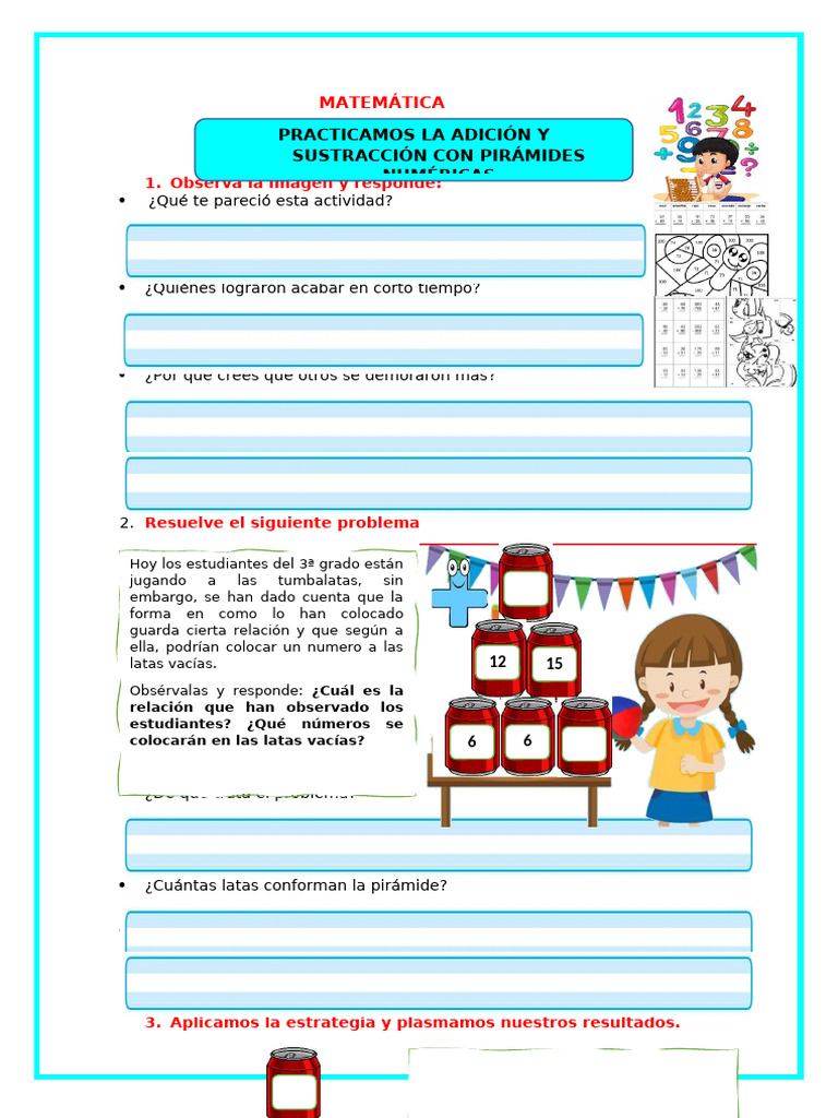 Práctica de Adición y Sustracción Numérica | PDF