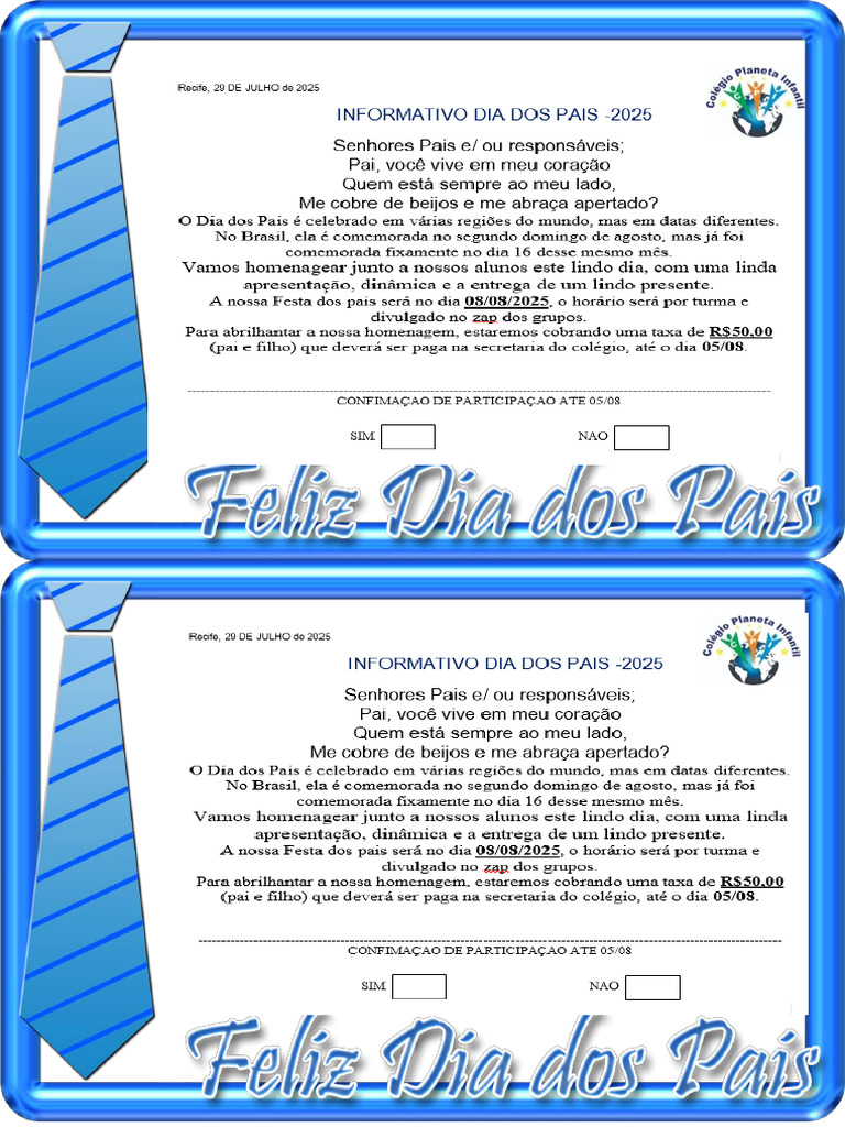 Circular Dia Dos Pais | PDF