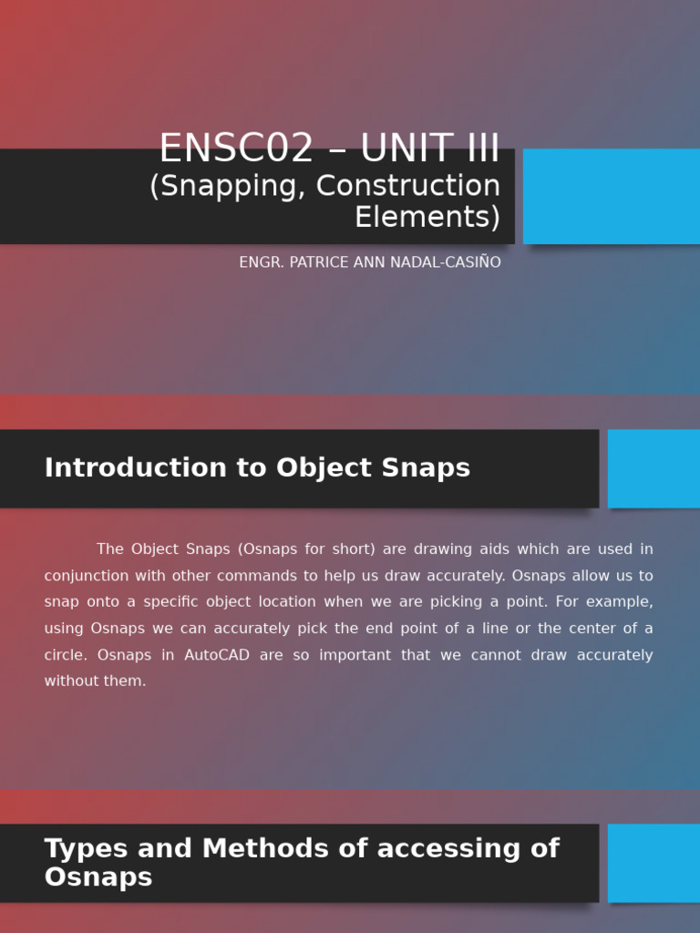 Essential AutoCAD Object Snaps Guide | PDF | Computer Keyboard ...