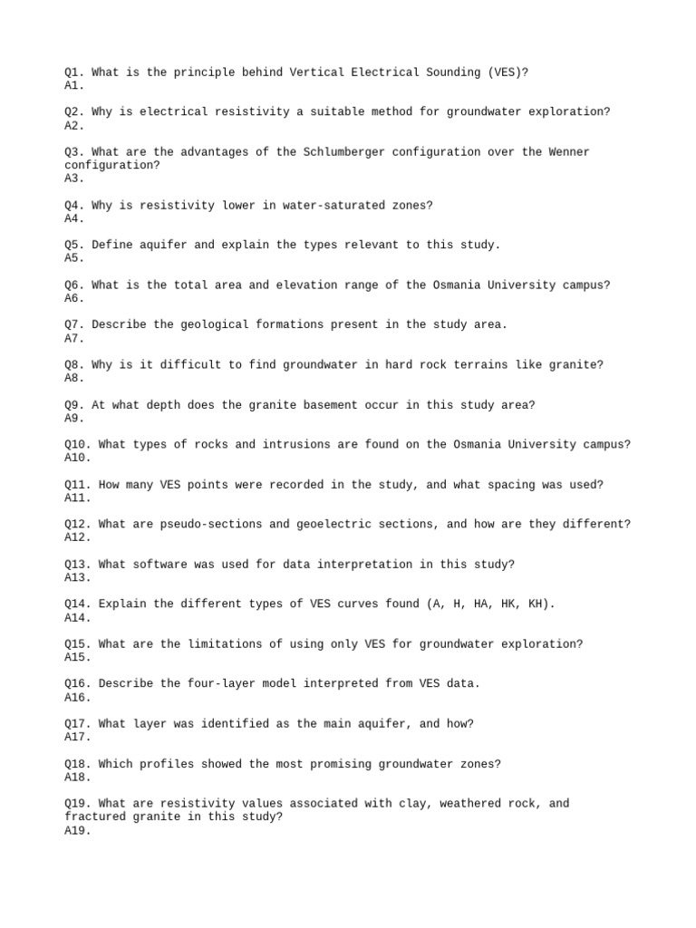 35 Groundwater Questions Blank | PDF | Groundwater | Hydrology