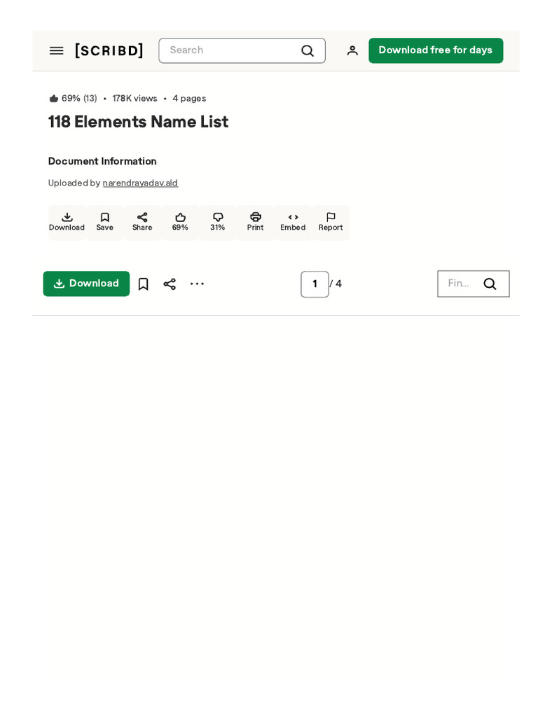 Document690192386118 Elements Name List | PDF
